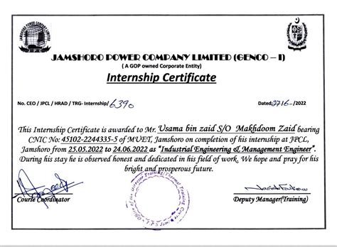 Usama Bin Zaid On Linkedin Internshipexperience Jpcljamshoro Professionalgrowth