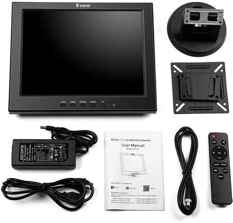 Eyoyo Em12a 12 Inch Hdmi Monitor With Bnc Vga Av Hdmi Input 800x600 Portable 43 Tft Lcd Mini Hd
