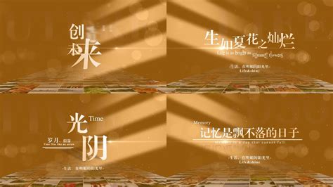 无插件】4k干净明亮唯美文字ae模板金色ae模板下载