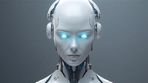 Premium Ai Image A Robot With Blue Eyes