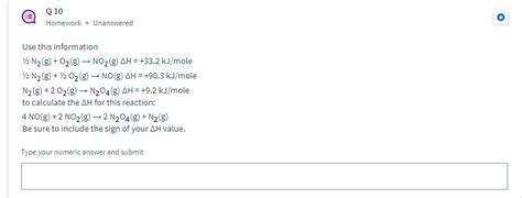Solved Homework Unanswered Use This Information 1 2 N2 Chegg