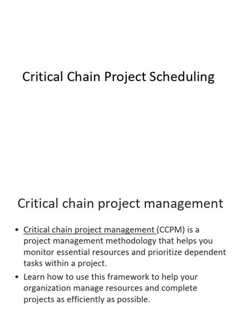 11 Critical Chain Project Scheduling Pdf