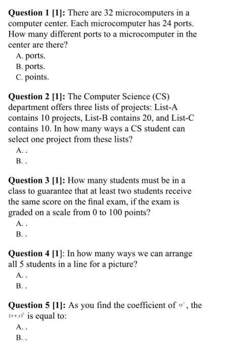 Solved Question There Are Microcomputers In A Chegg