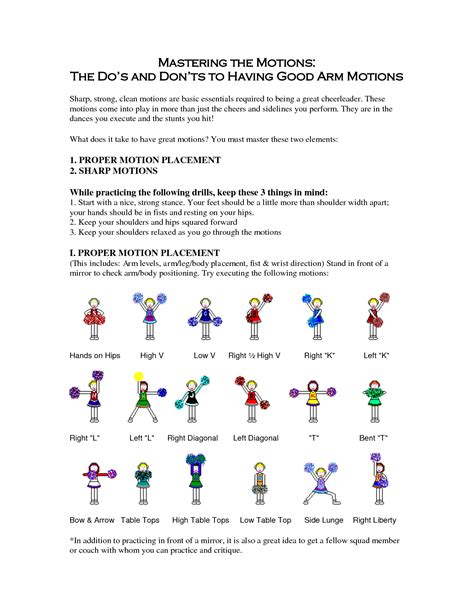 Mastering The Motions The Dos And Donts To Having Good Arm Motions Cheer Cheer Routines