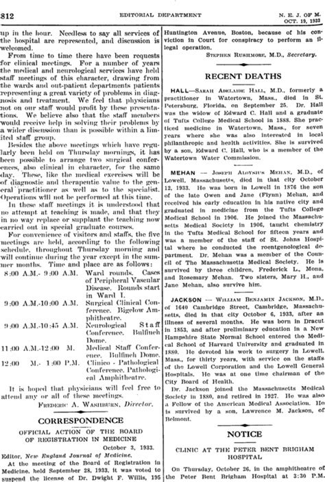 Recent Deaths New England Journal Of Medicine