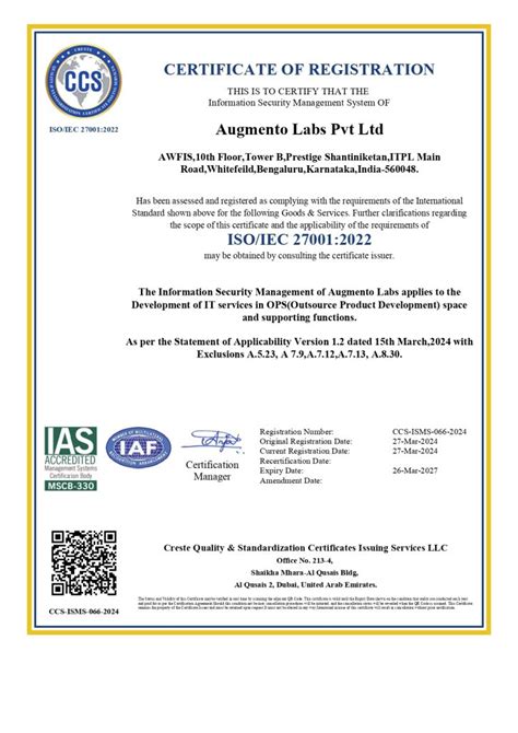Certifications Augmento Labs