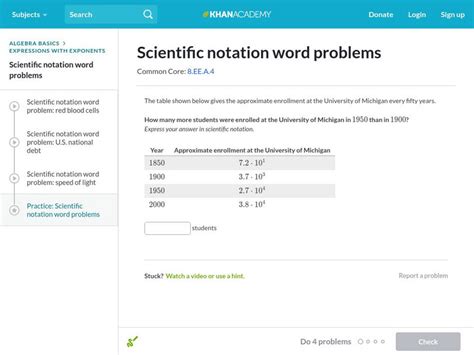 Khan Academy Scientific Notation Challenge Unknown Type For 7th 9th