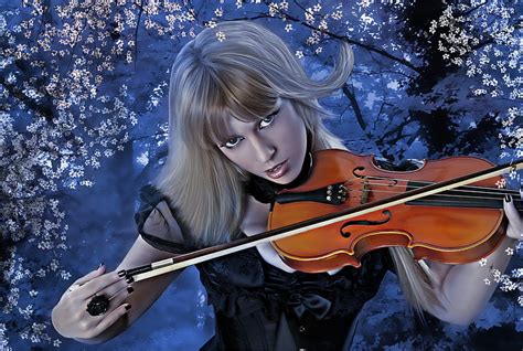 Violin Fantasy Lady Abstract Hd Wallpaper Peakpx