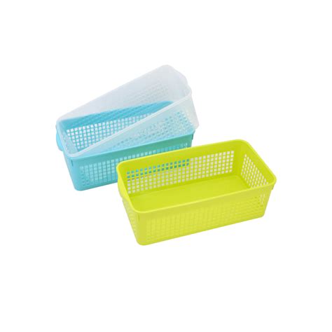 Rectangular Fridge Storage Basket Large Plastic Depot