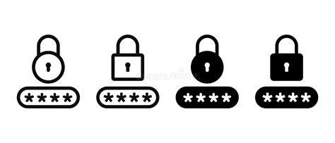 Keyhole Design Vector Icons Door Lock And Padlock Collection Stock