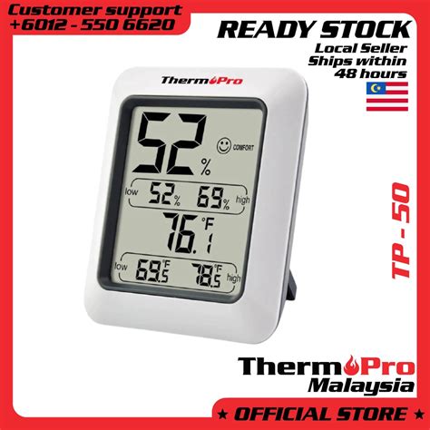 Thermopro Tp50 Indoor Thermometer Temperature And Hygrometer Humidity Monitor Shopee Malaysia