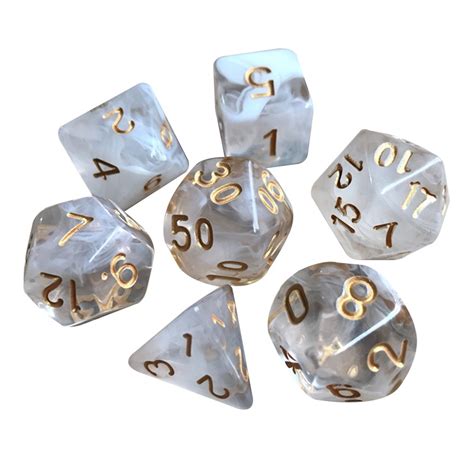 ราคาถูก 7pcs Set Two Color Multi Faceted Board Game Gem Dice Set
