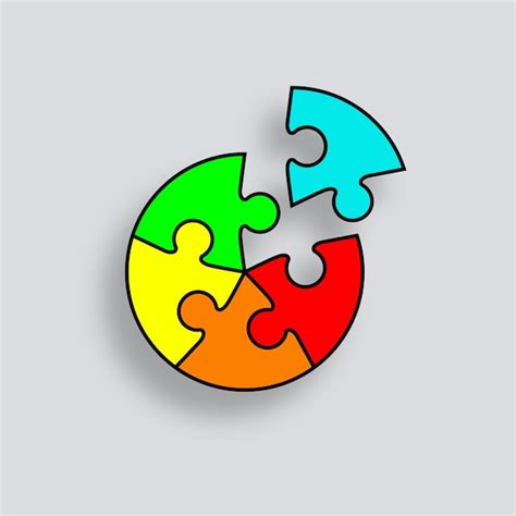 Premium Vector Puzzle Pieces Jigsaw Grid Thinking Mosaic Game With 4