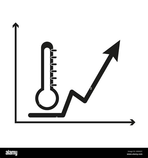 Thermometer Chart Icon Rising Trend Data Analysis Symbol Vector Illustration Stock Vector