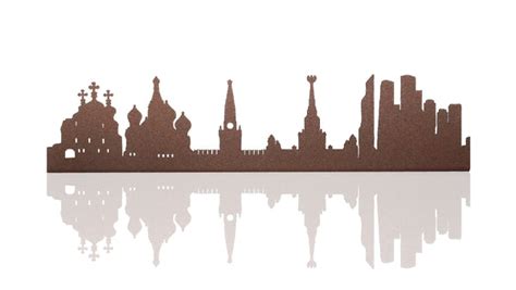 Moscow City Skyline Souvenir Metal Rusty Skylines Of The World