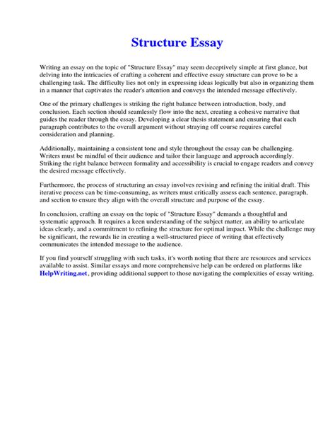 Structure Essay Pdf Human Trafficking Essays