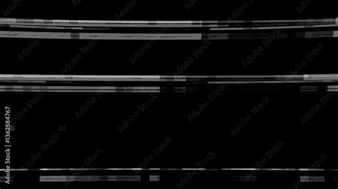 Black And White Error Screen Damage Overlay With Vhs Distortion For Vintage Futuristic And