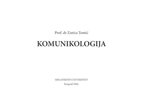 PDF Megatrend Komunikologija Zorica Tomic DOKUMEN TIPS