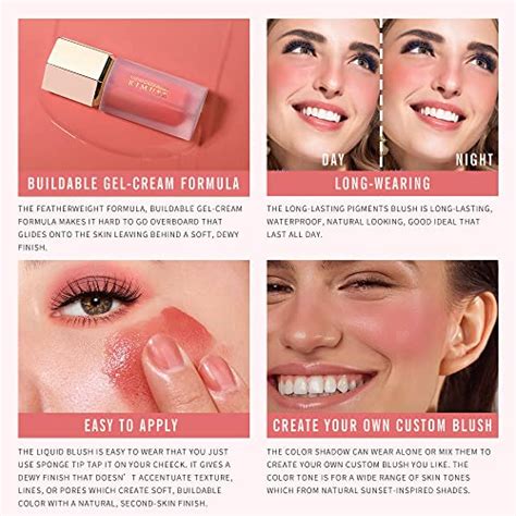 KIMUSE Soft Cream Blush Makeup Liquid Blush For Cheeks Weightless Long Wearing Smudge Proof