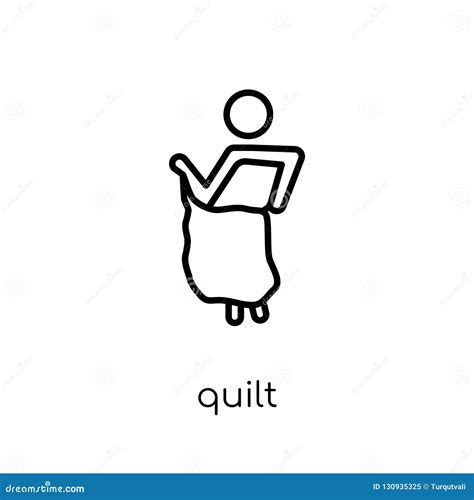 Quilt Icon Trendy Modern Flat Linear Vector Quilt Icon On White Stock Vector Illustration Of