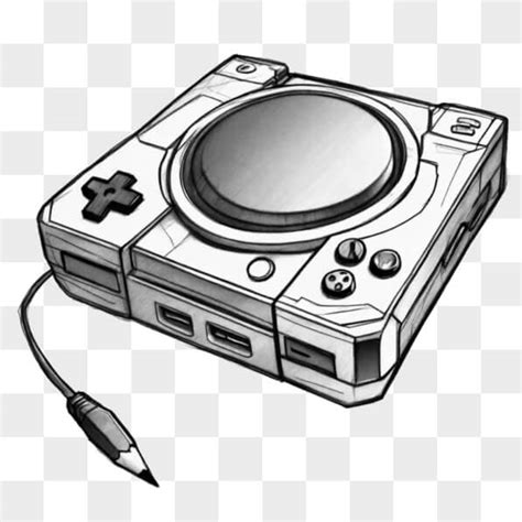 Download Old School Game Controller Drawing In Black And White Sketches