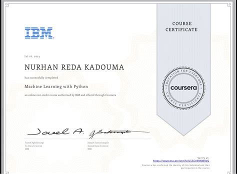 Nurhan Kadouma On Linkedin Machinelearning Python Coursera Ibm