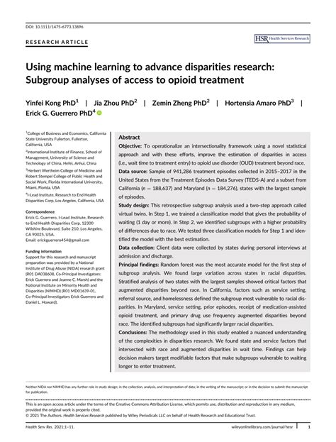 Pdf Using Machine Learning To Advance Disparities Research Subgroup