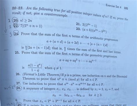 Solved Exercise Set 4105 20 23 Are The Following True For