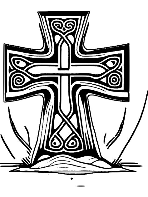Celtic Cross Coloring Page Printable