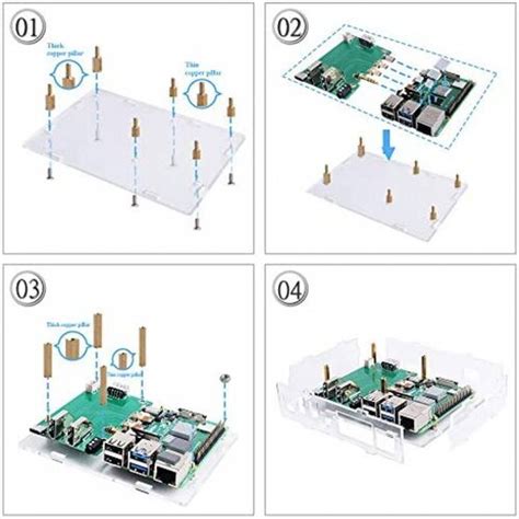Funda Para Raspberry Pi 4 Geekpi Model B Acrilico Blanco