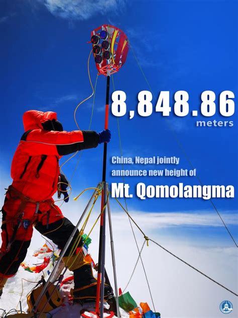 New Height Of Mt Qomolangma China Org Cn