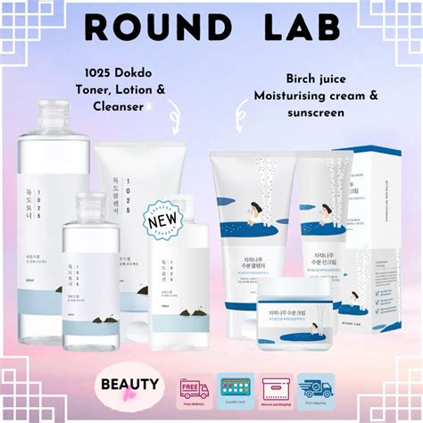 Roundlab Round Lab Birch Juice Moisturising Sunscreen Dokdo Cleanser Dokdo Toner Dokdo