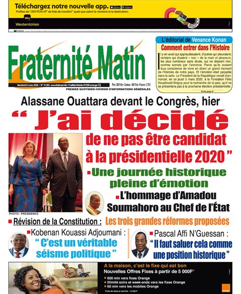 Titrologie Mars Revue De La Presse Ivoirienne YECLO