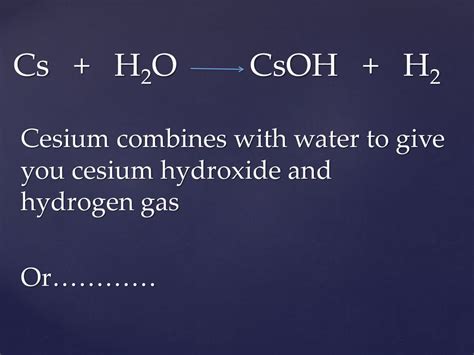 Cesium Reacting With Water