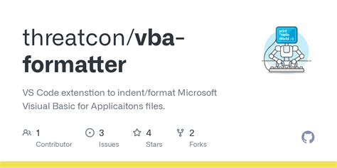 GitHub Threatcon Vba Formatter VS Code Extenstion To Indent Format
