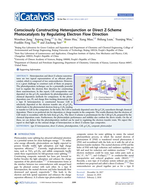 Pdf Consciously Constructing Heterojunction Or Direct Z Scheme