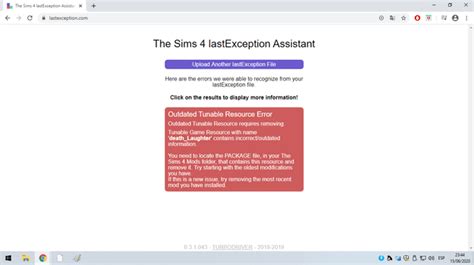 Outdated Tunable Resource Error Help R Sims4