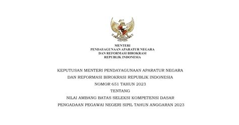 Resmi Pahami Nilai Ambang Batas SKD CPNS Aturan Penting Yang Harus Diketahui