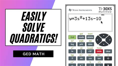 Easily Solve Ged Quadratic Equations Youtube