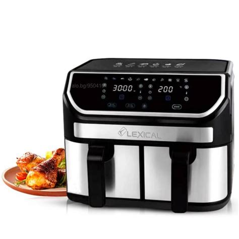 Двоен фритюрник с горещ въздух с тъч скрийн Lexical Airfryer Laf 3080
