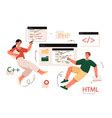 Business Office Workers And It Programmers Teams Vector Image