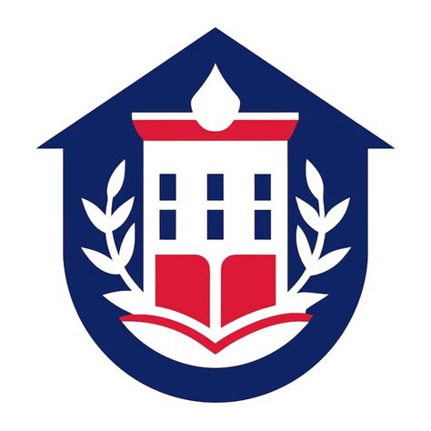 색 배경에 있는 대학 로고 터 프리미엄 벡터
