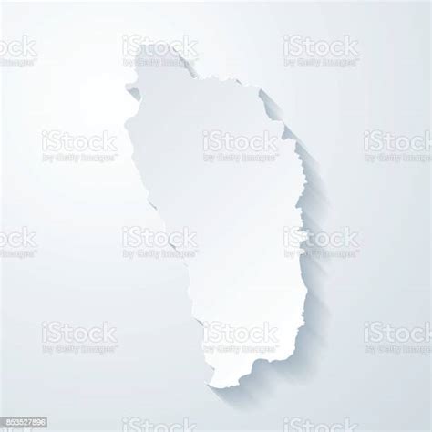 多米尼克地圖用紙切空白背景的影響向量圖形及更多剪裁圖圖片 剪裁圖 創作性 加勒比海 海 Istock