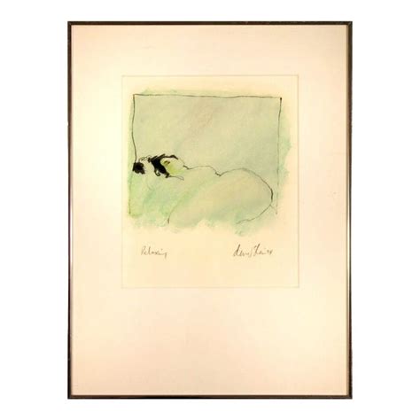 1970s Relaxing Signed Modern Abstract Female Nude Pastel On Paper Drawing By David Slee Chairish