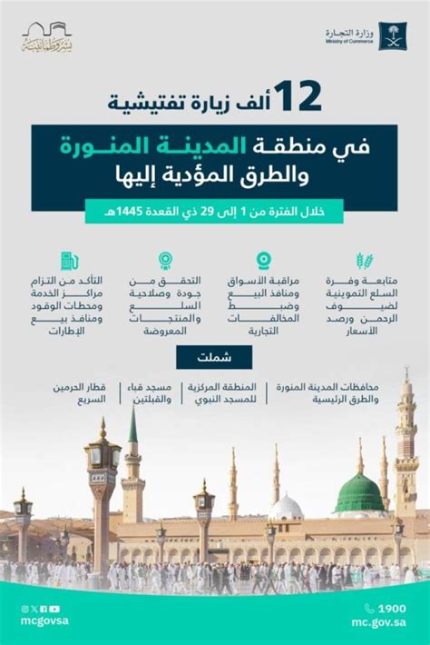 التجارة تنفذ 12 ألف زيارة تفتيشية على المنشآت في المدينة المنورة