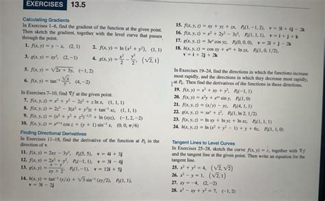 solved calculating gradients in exercises 1 6 find the