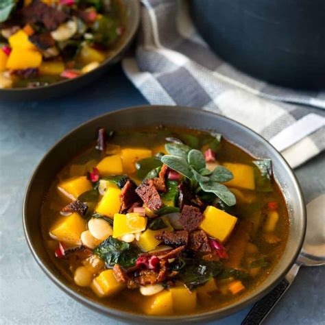 Butternut Squash Bacon Soup Vegan Yack Attack