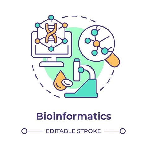 Bioinformatics Multi Color Concept Icon
