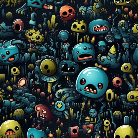 Premium Ai Image A Zombie Pattern Illustration
