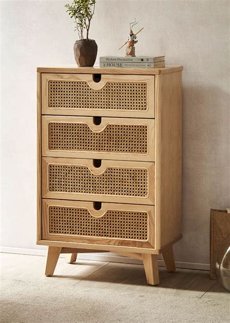 Rotin Solid Wood Drawer Chest Nichinichi